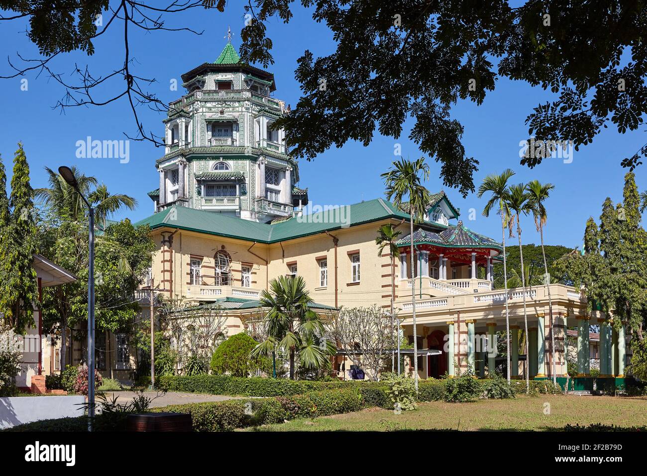 The former Lim Chin Tsong Palace, now a cultural centre, Yangon ...