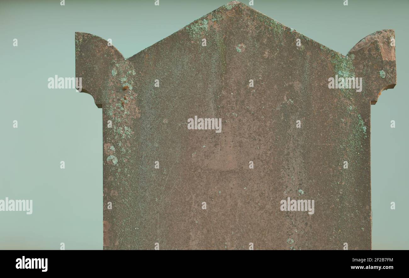 Textured weathered blank empty gravestone headstone Stock Photo - Alamy