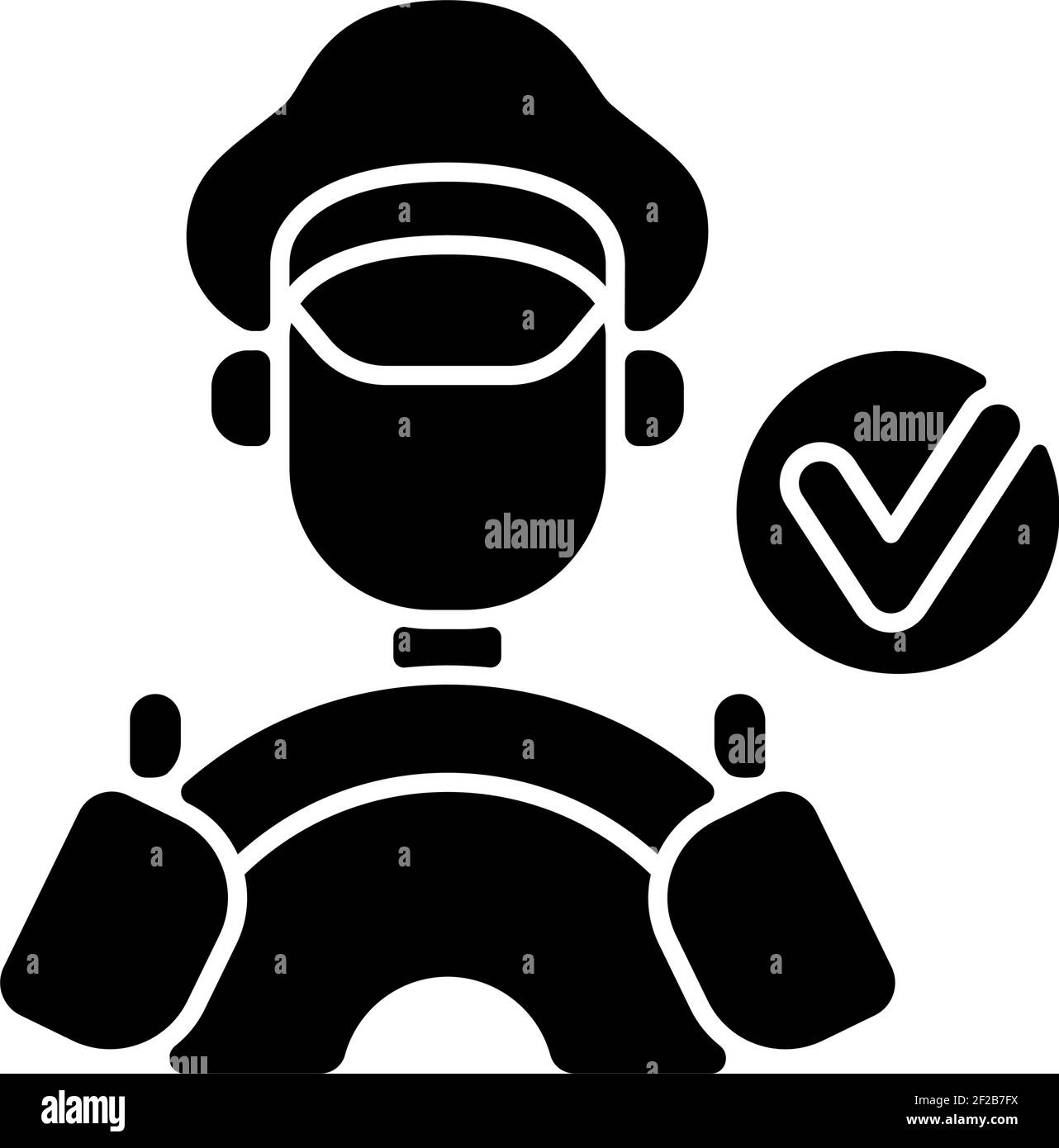 Verified drivers black glyph icon Stock Vector Image & Art - Alamy