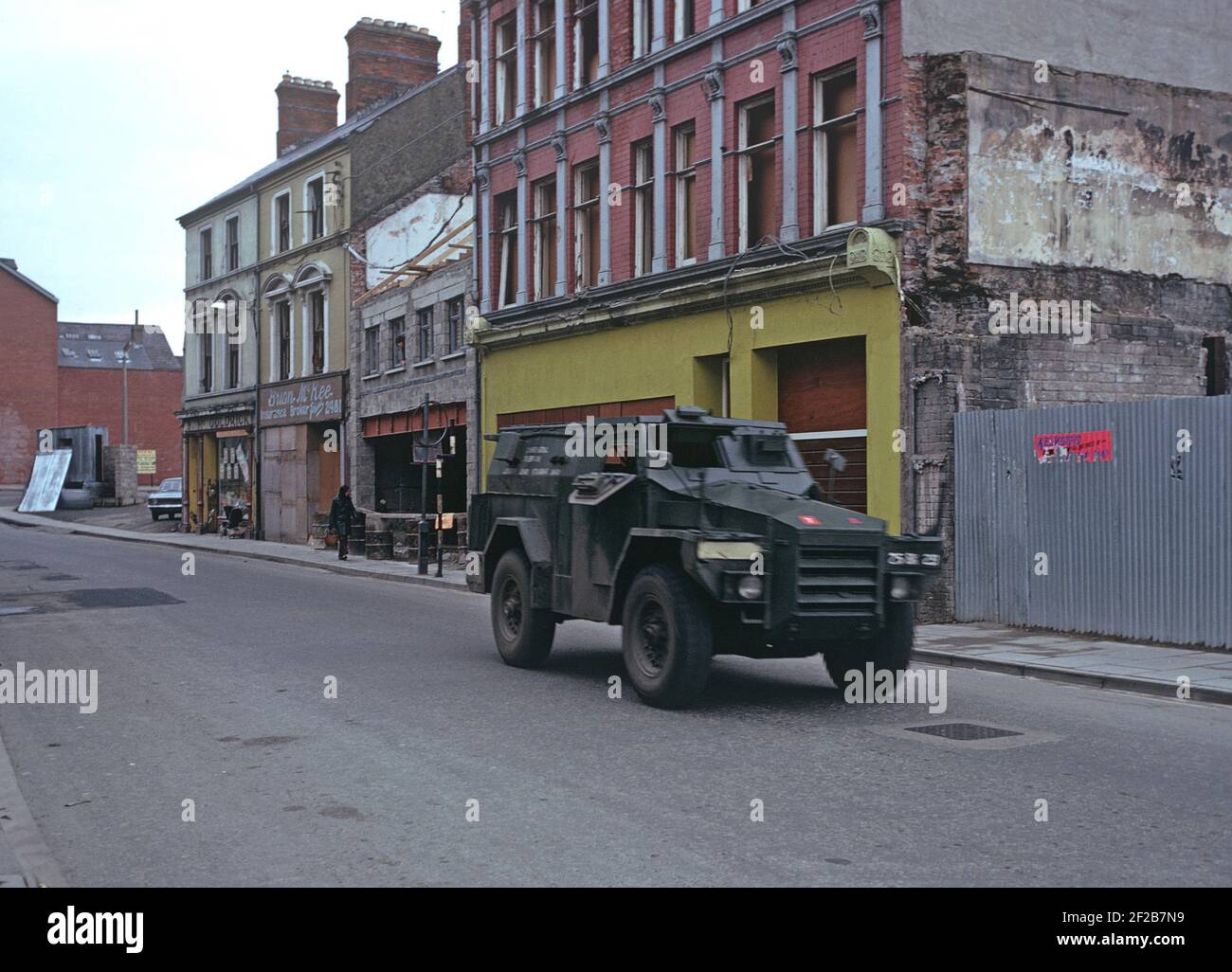 British Army Saracen in Belfast during The Troubles, Northern Ireland ...