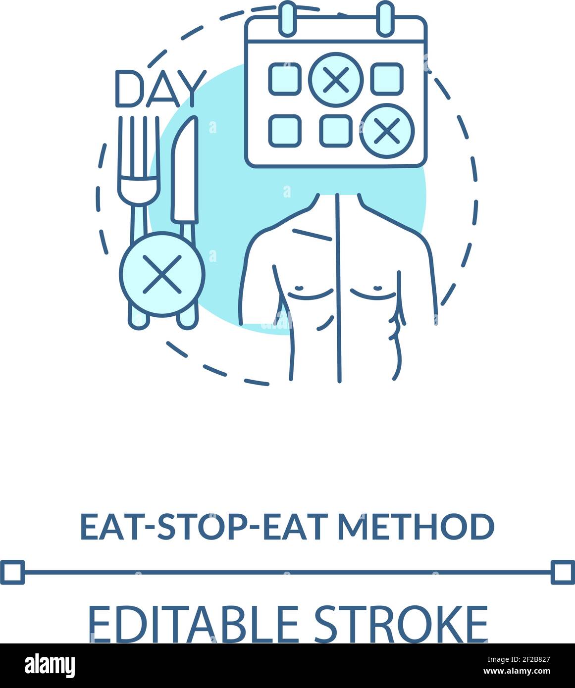 Eat-stop-eat method blue concept icon Stock Vector Image & Art - Alamy