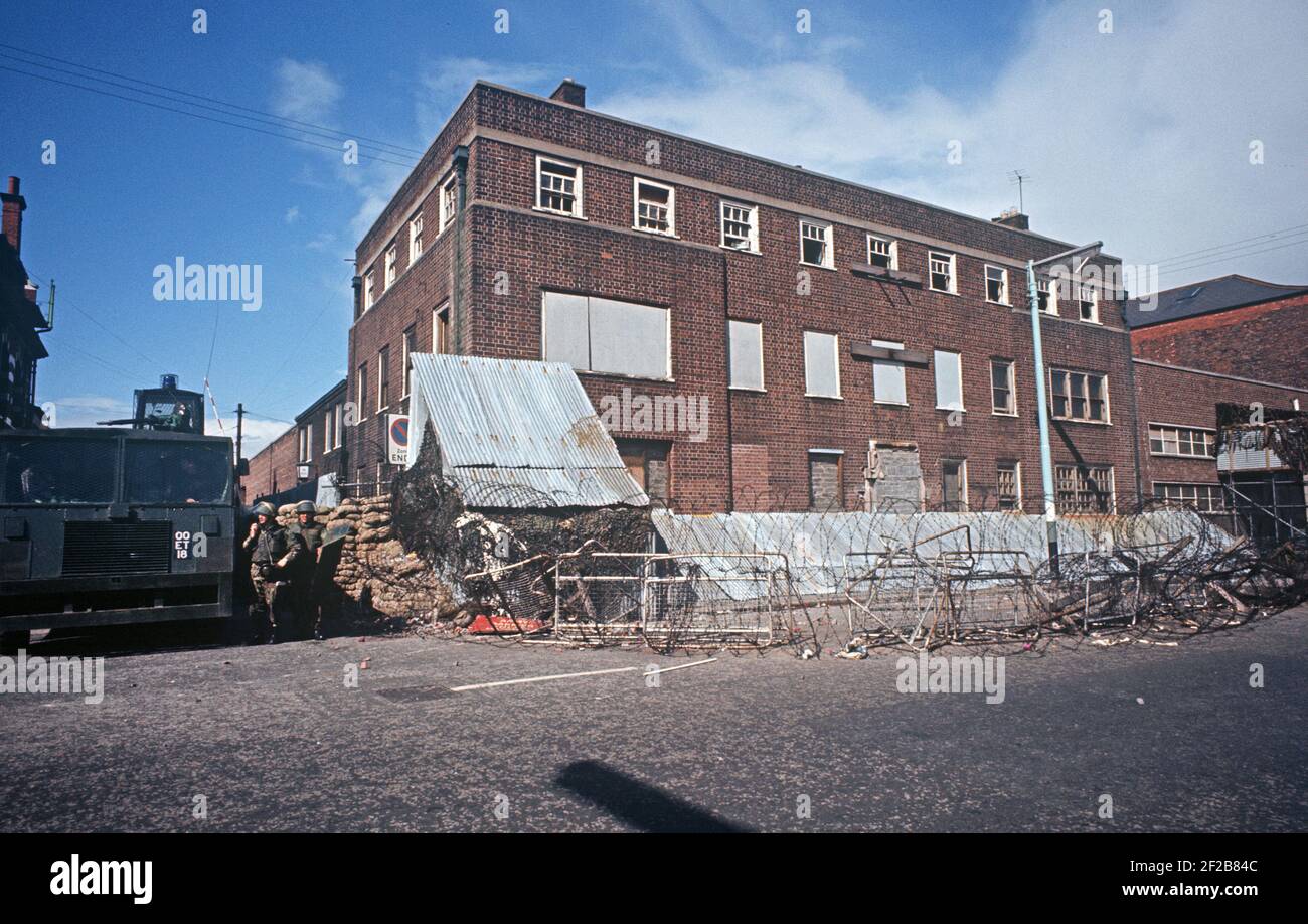 British Army base in Belfast during The Troubles. 1972 Stock Photo - Alamy