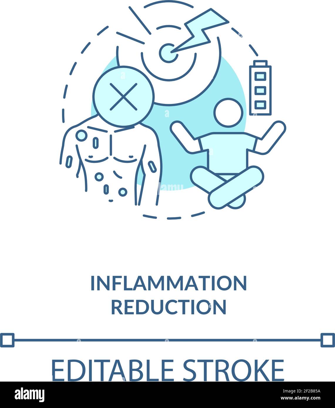 Inflammation reduction blue concept icon Stock Vector Image & Art - Alamy