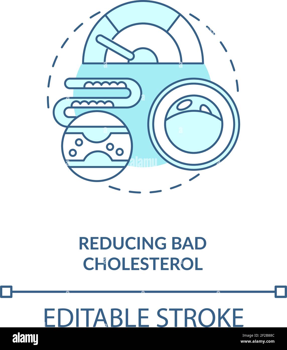 Reducing bad cholesterol blue concept icon Stock Vector Image & Art - Alamy