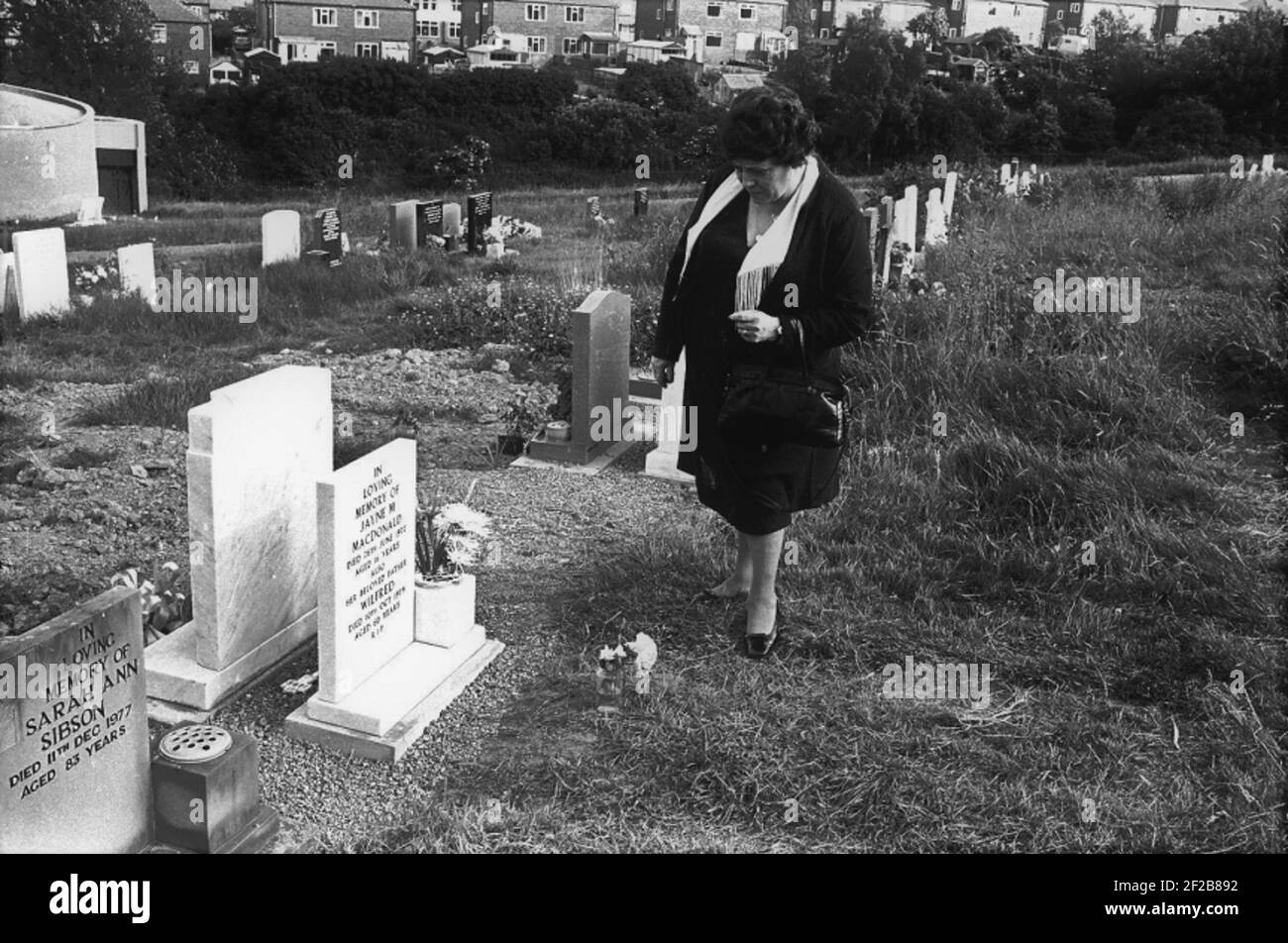 Mrs MacDonald grieves her Yorkshire Ripper victim daughter graveside in ...