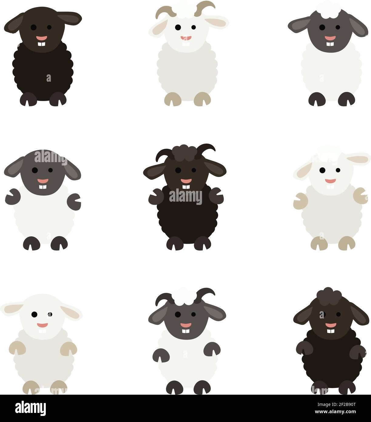 Set of sheep - vector illustration Stock Vector Image & Art - Alamy
