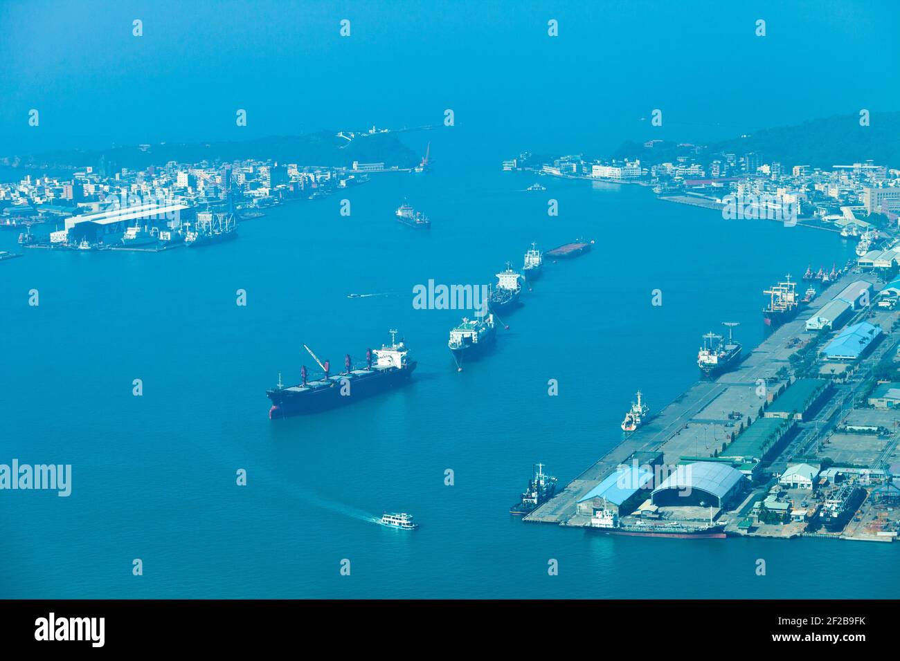 Taiwan, Kaohsiung, View of harbour Stock Photo - Alamy