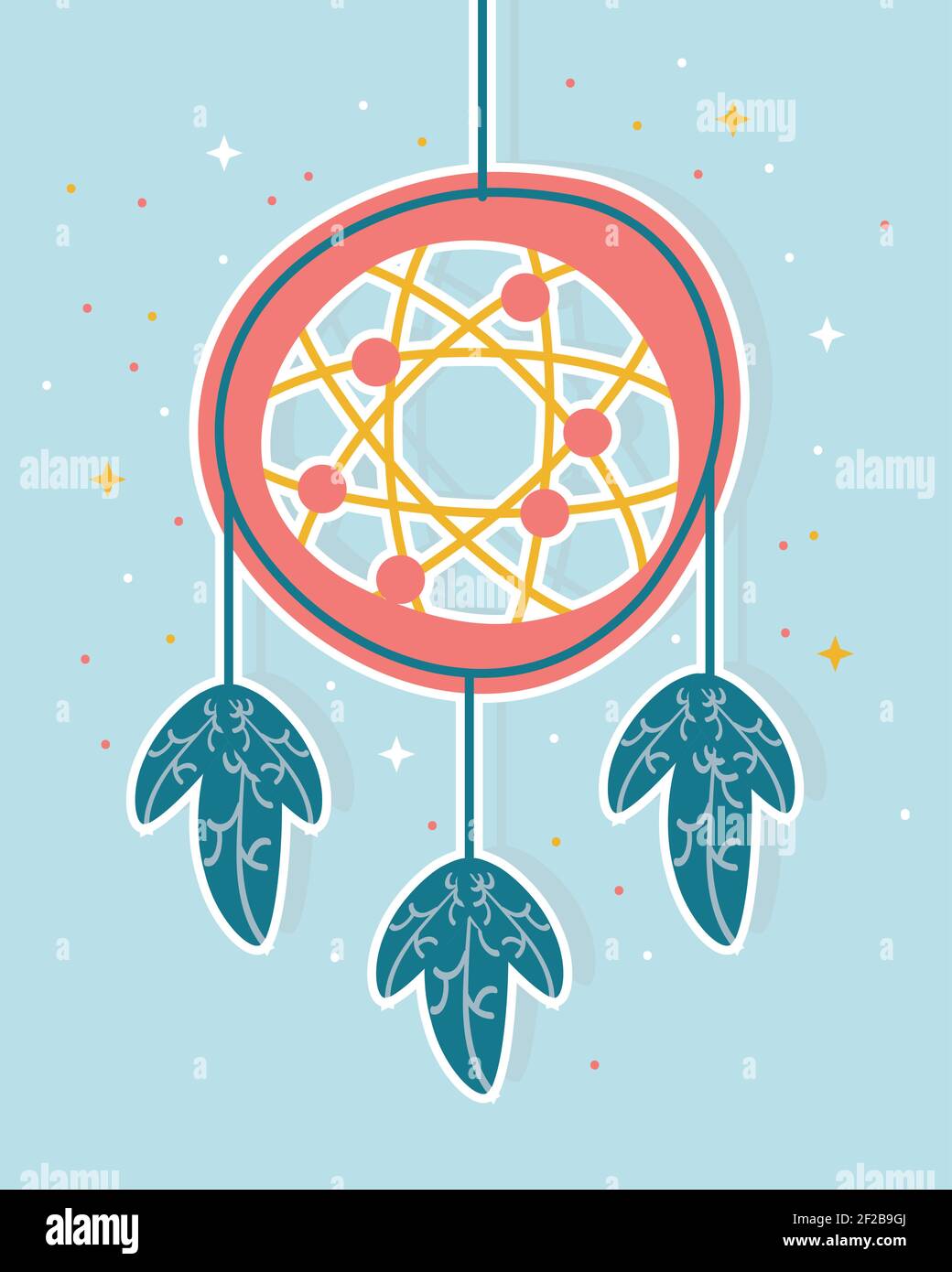 cartoon dream catcher with feathers Stock Vector Image & Art - Alamy