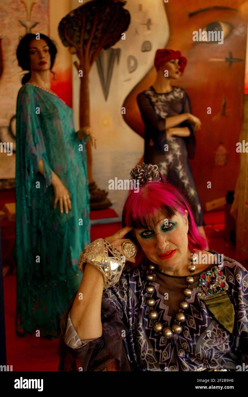 Zandra Rhodes in her home in south London.pic David Sandison 23/1/2006 ...