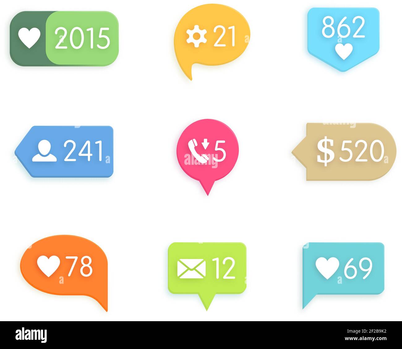 Like and information button icon with counter. Network and ...