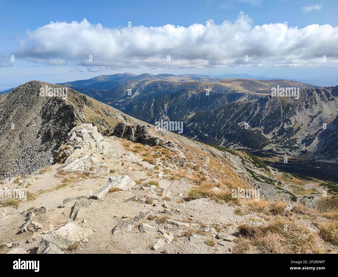 Amazing Landscape from Musala peak, Rila mountain, Bulgaria Stock Photo ...