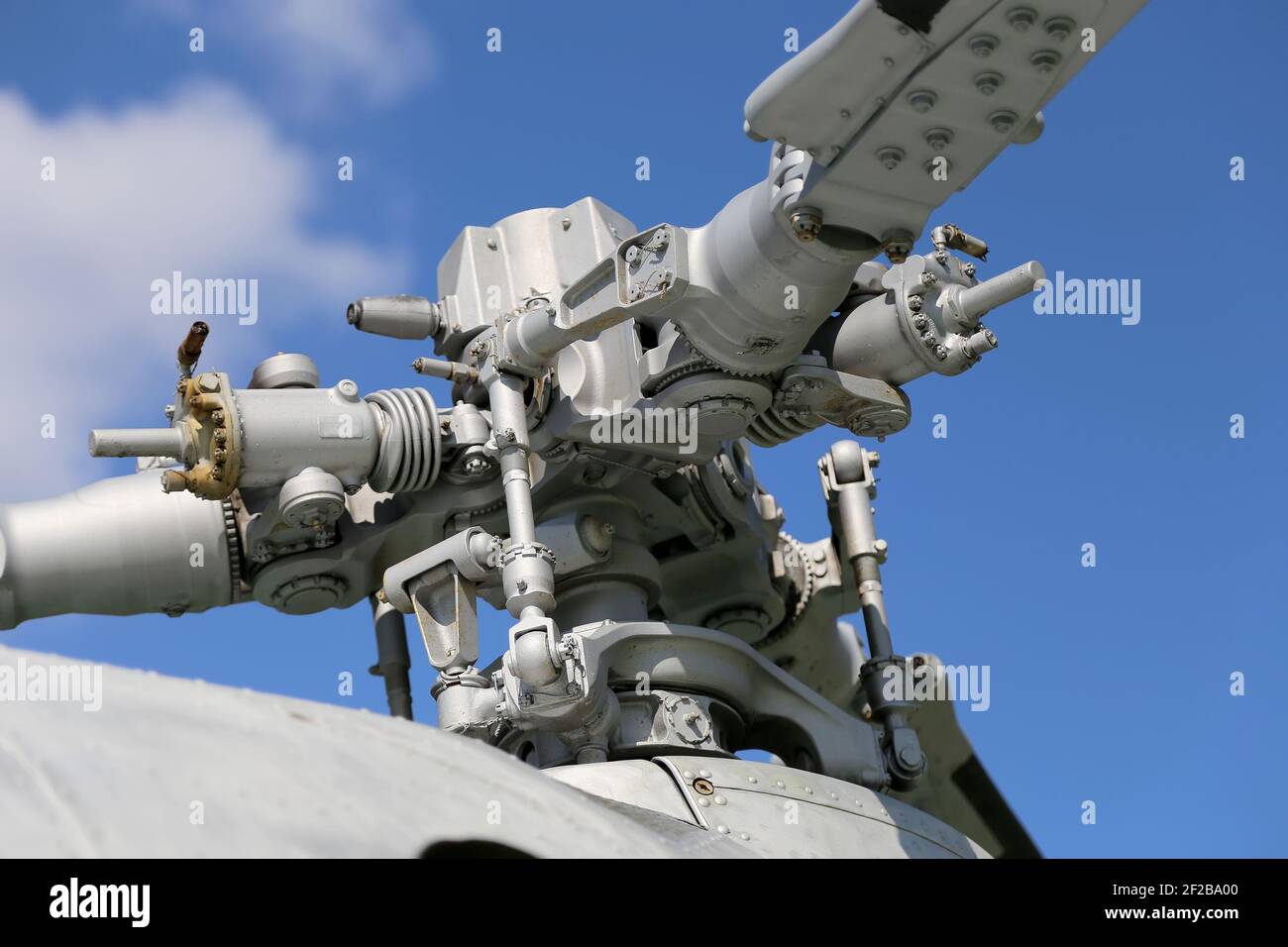 Helicopter screw propeller (fragment) on sky background Stock Photo - Alamy