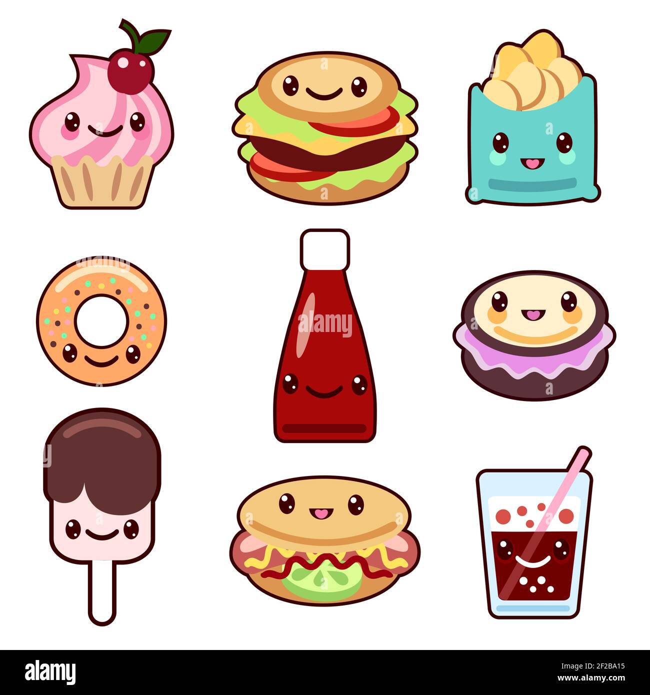 Kawaii food hamburger hi-res stock photography and images - Alamy