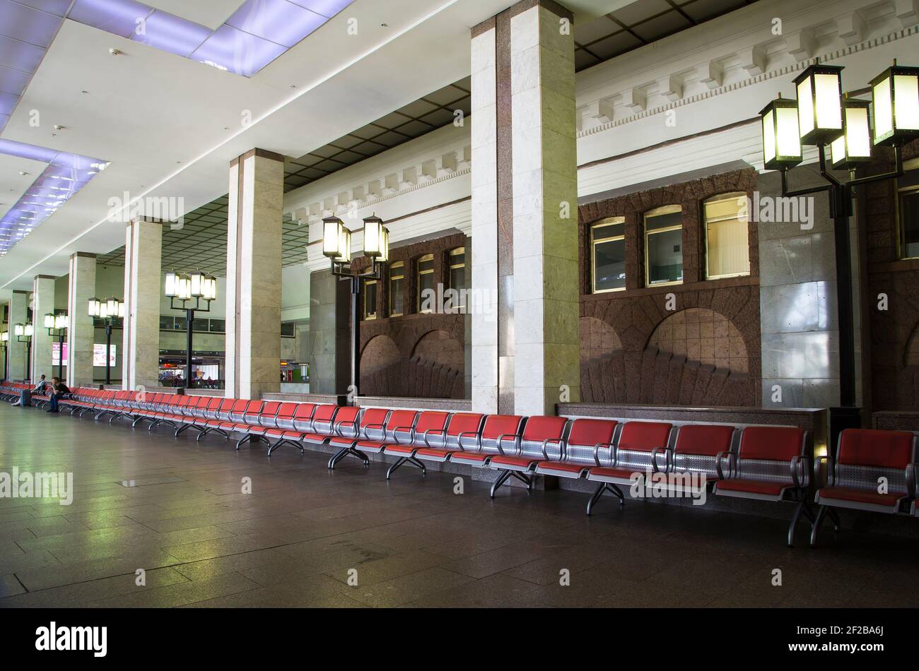Interior of Paveletsky railway station -- is one of the nine main ...