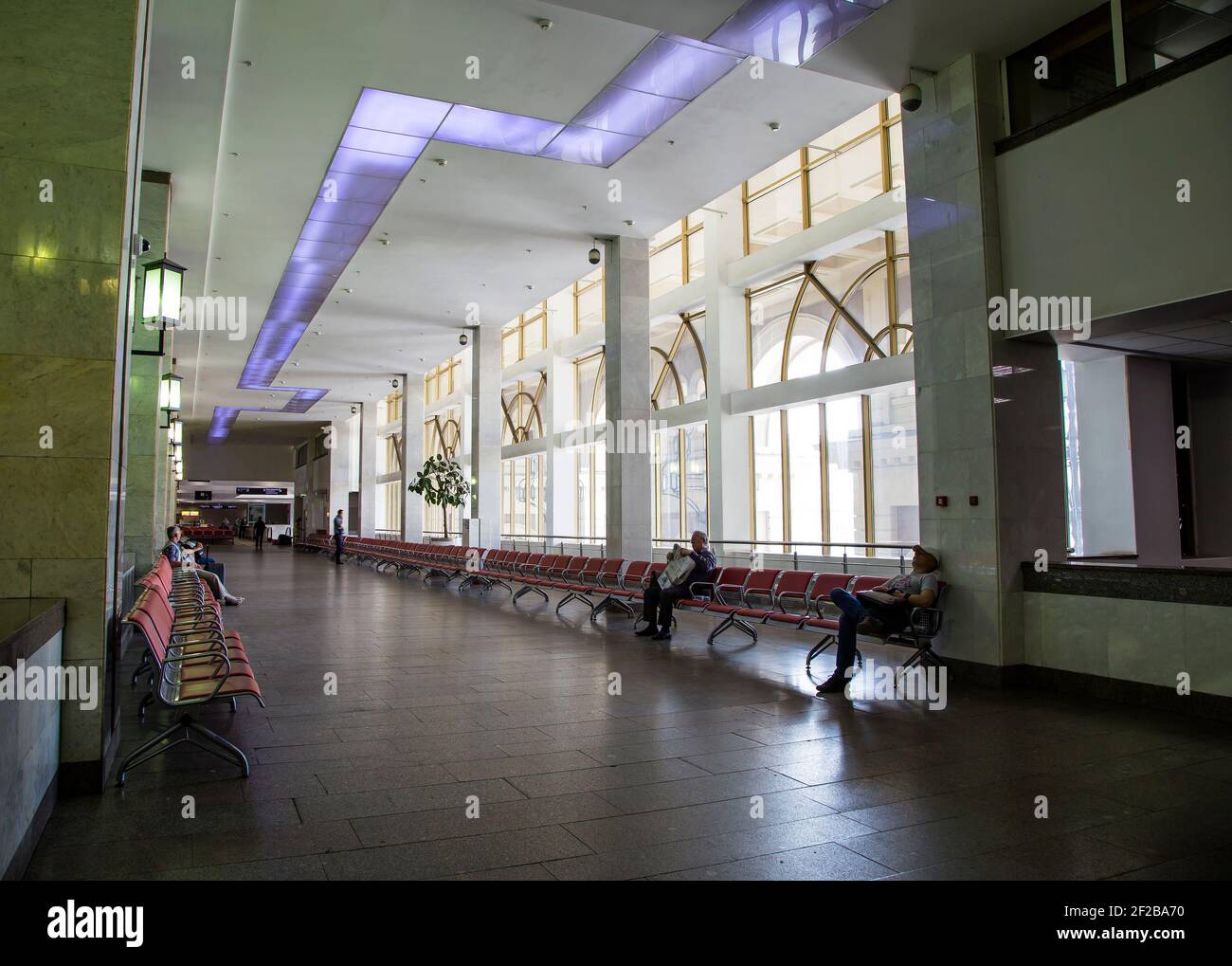 Interior of Paveletsky railway station -- is one of the nine main ...