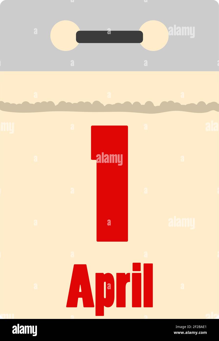 April Fool's Day Icon. Calendar with 1 April Date. Flat Color Design ...