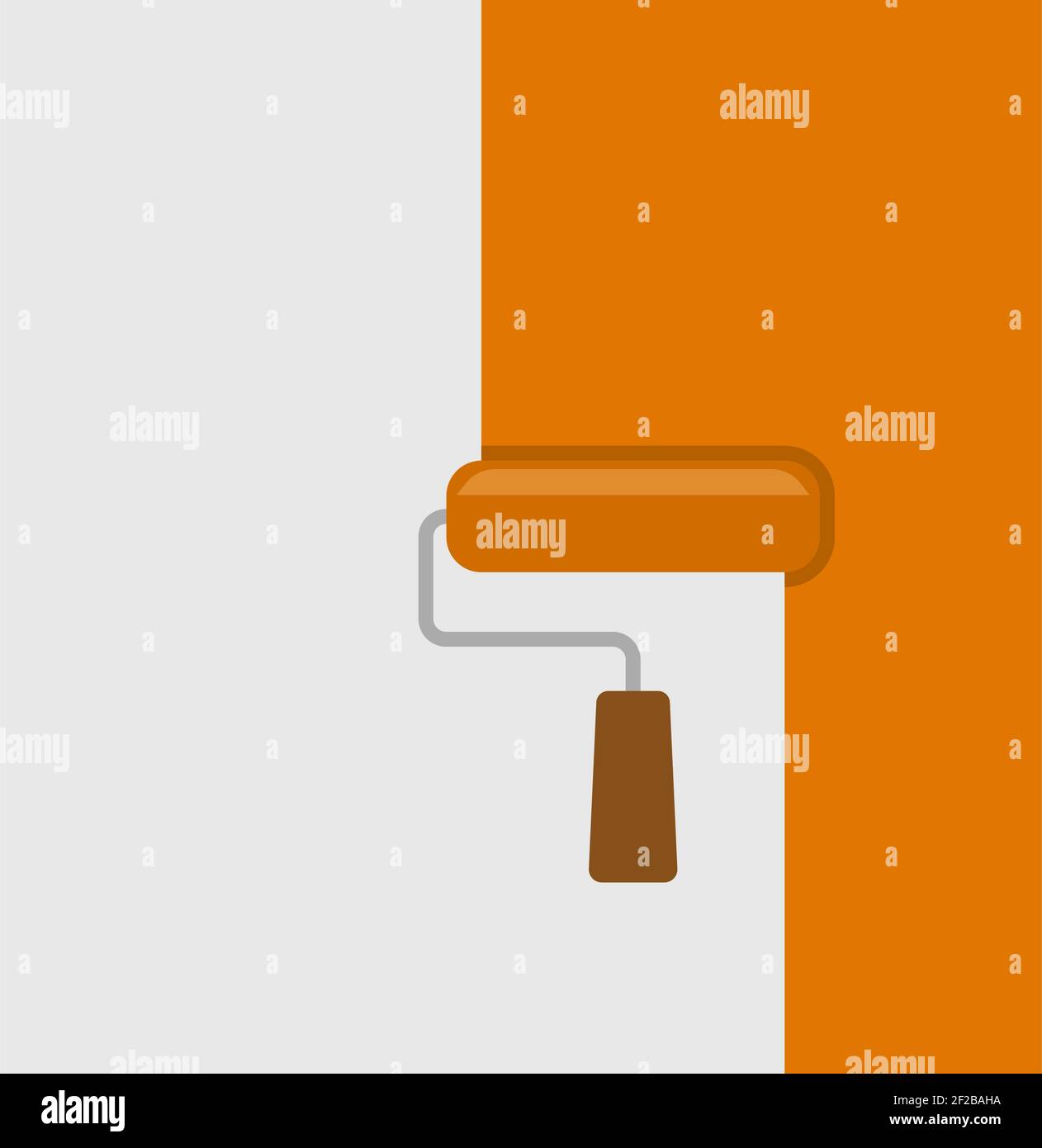 Labor Day Icon. Roller paintbrush. Flat Color Design. Vector ...