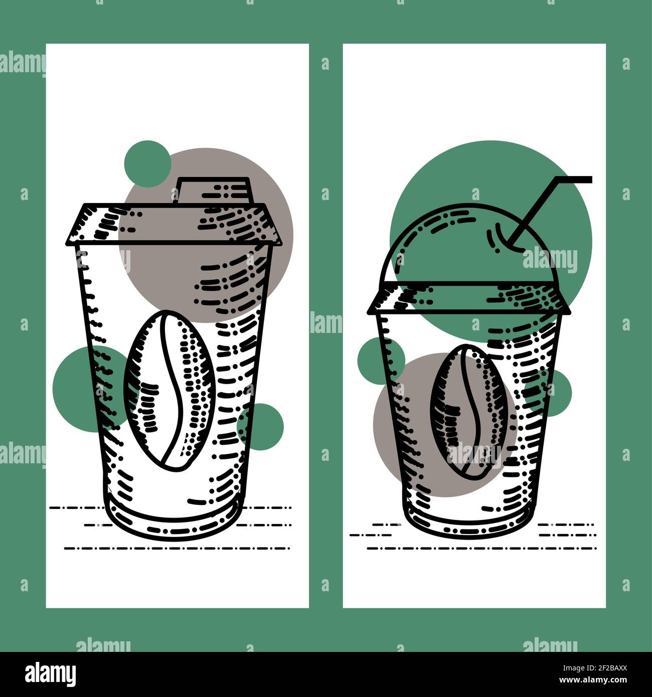 coffee takeaway cups disposables sketch Stock Vector Image & Art - Alamy