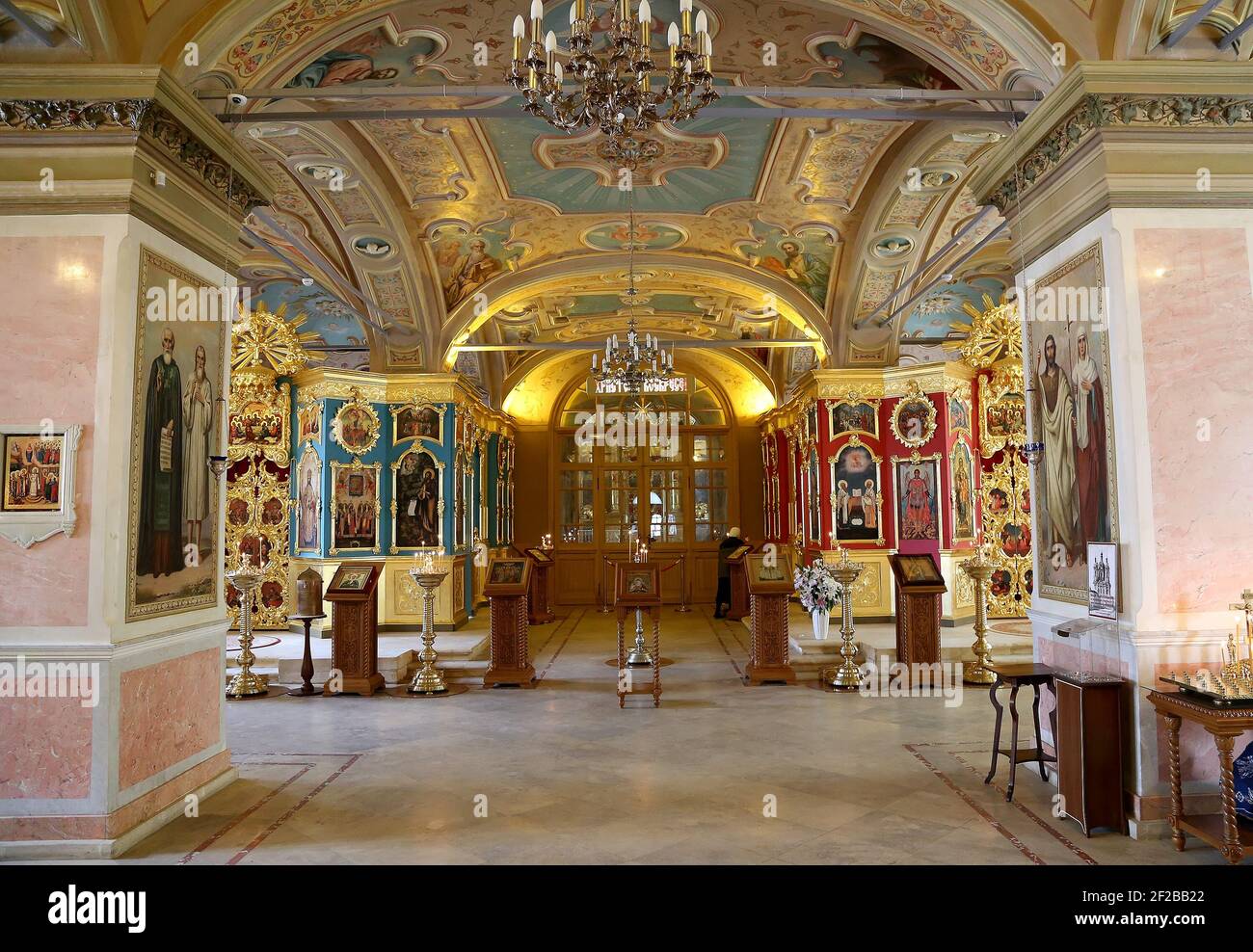 Interior of the baroque church of Saint Clement in Moscow, Russia. This ...