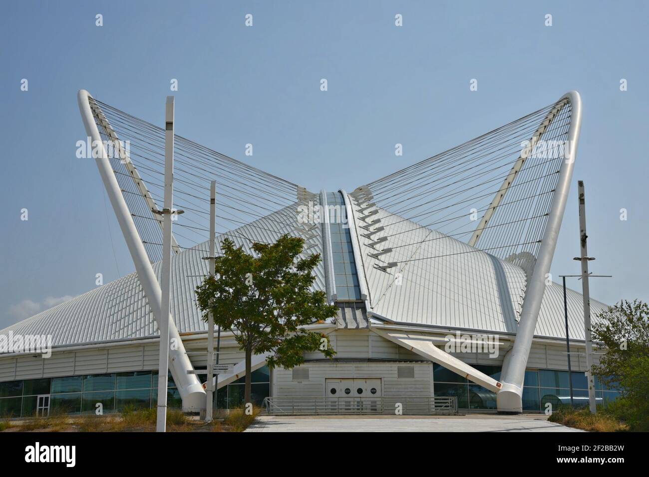Exterior view of the OAKA Olympic Stadium Velodrome in Athens, Greece ...