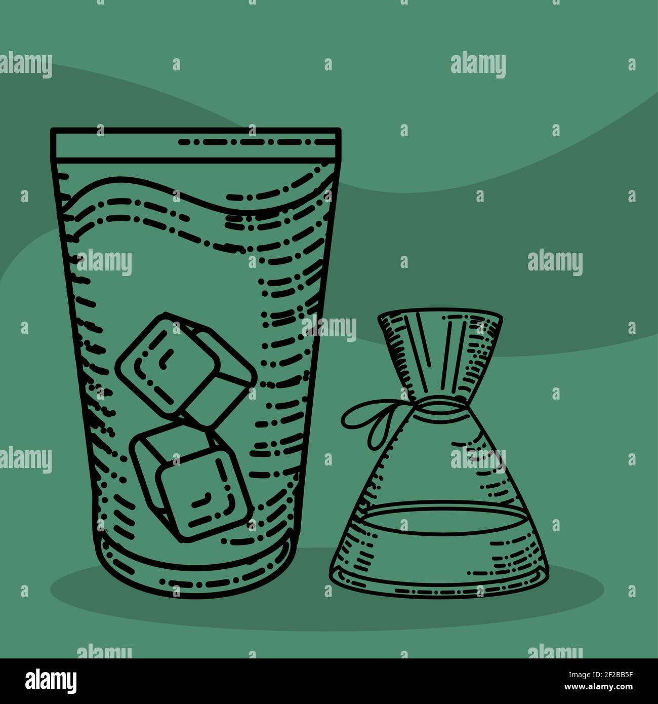 cold coffee beverage fresh sketch Stock Vector Image & Art - Alamy