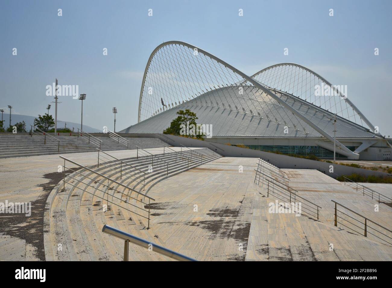 Exterior view of the OAKA Olympic Stadium Velodrome in Athens, Greece ...