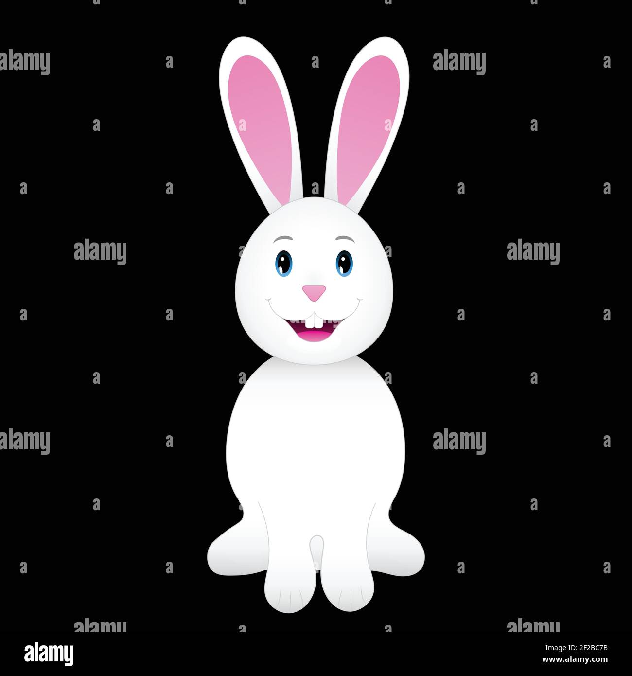 White cute rabbit sitting Stock Vector Images - Alamy