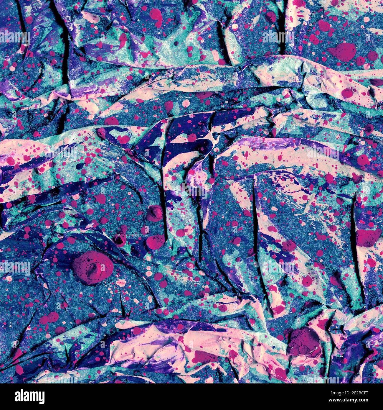 Contemporary abstract art illustration. Wrinkled paper texture paint ...
