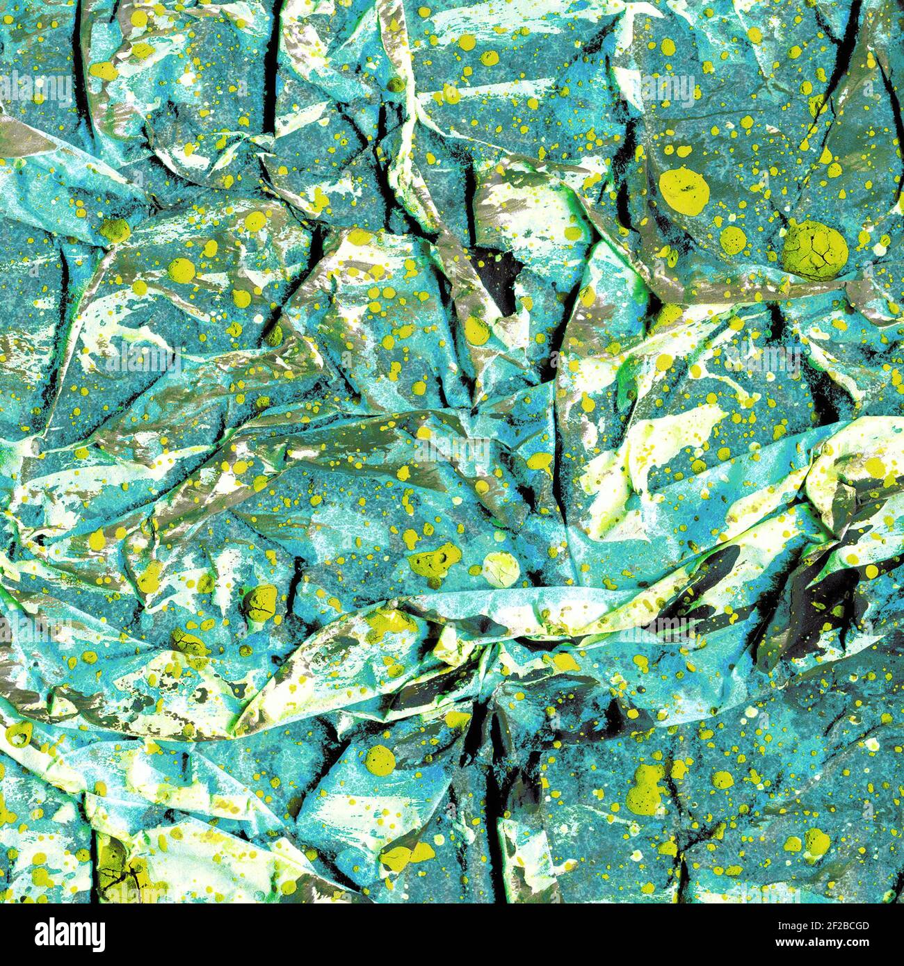 Contemporary abstract art illustration. Wrinkled paper texture paint ...