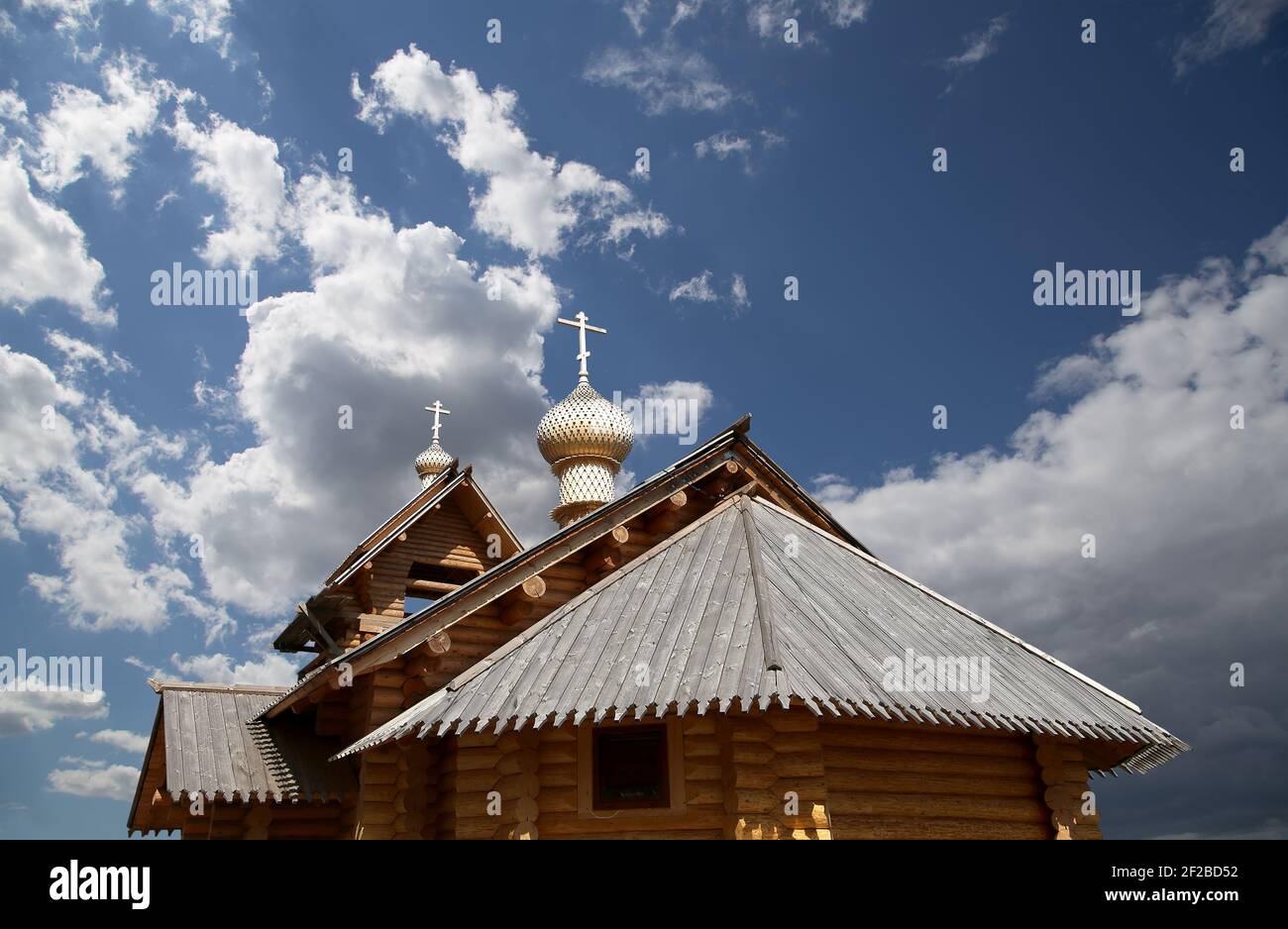 Modern Wooden Orthodox church in Moscow, Russia Stock Photo - Alamy