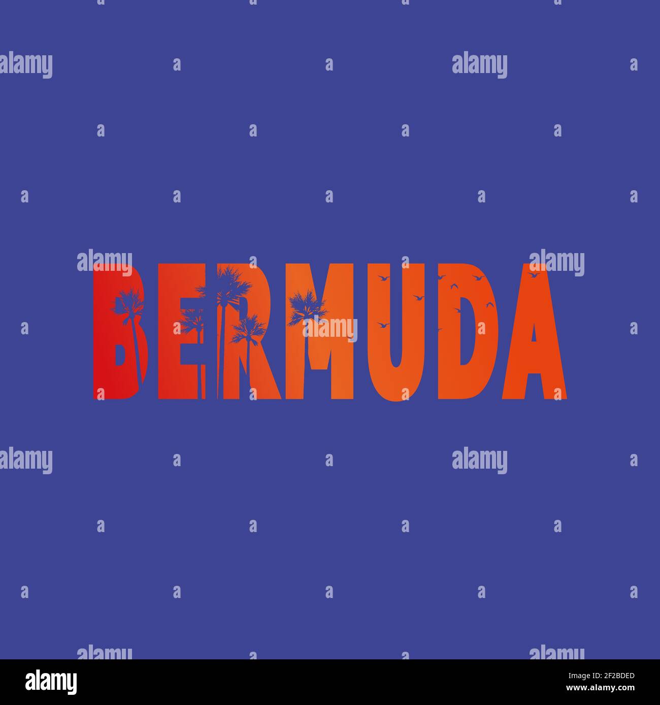 Bermuda Islands. Vector typography illustration isolated on white ...