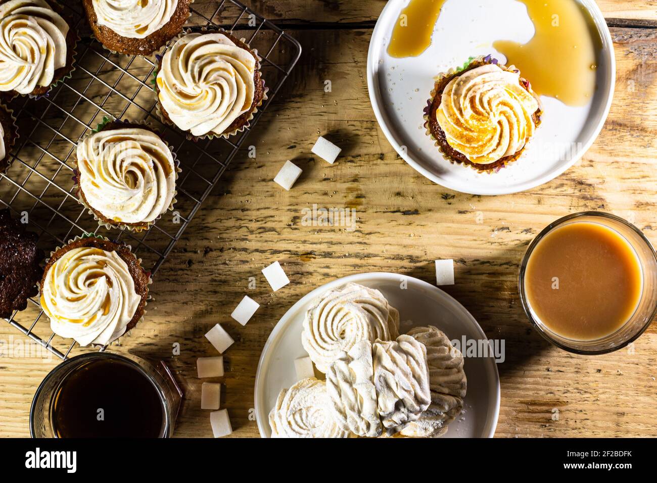 Cupcake on a dessert table background Stock Photo - Alamy