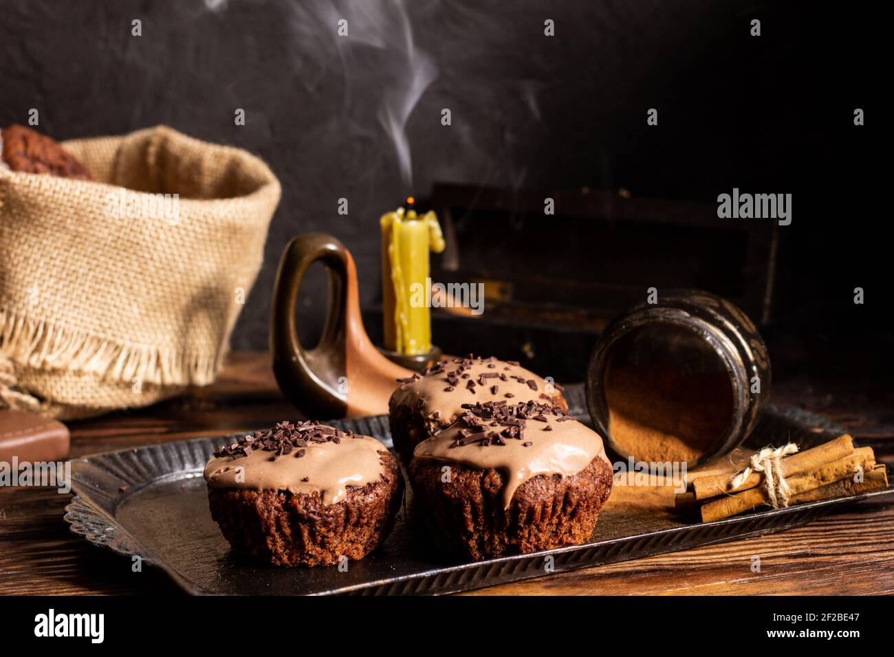 Chocolate spicy cupcakes Stock Photo - Alamy