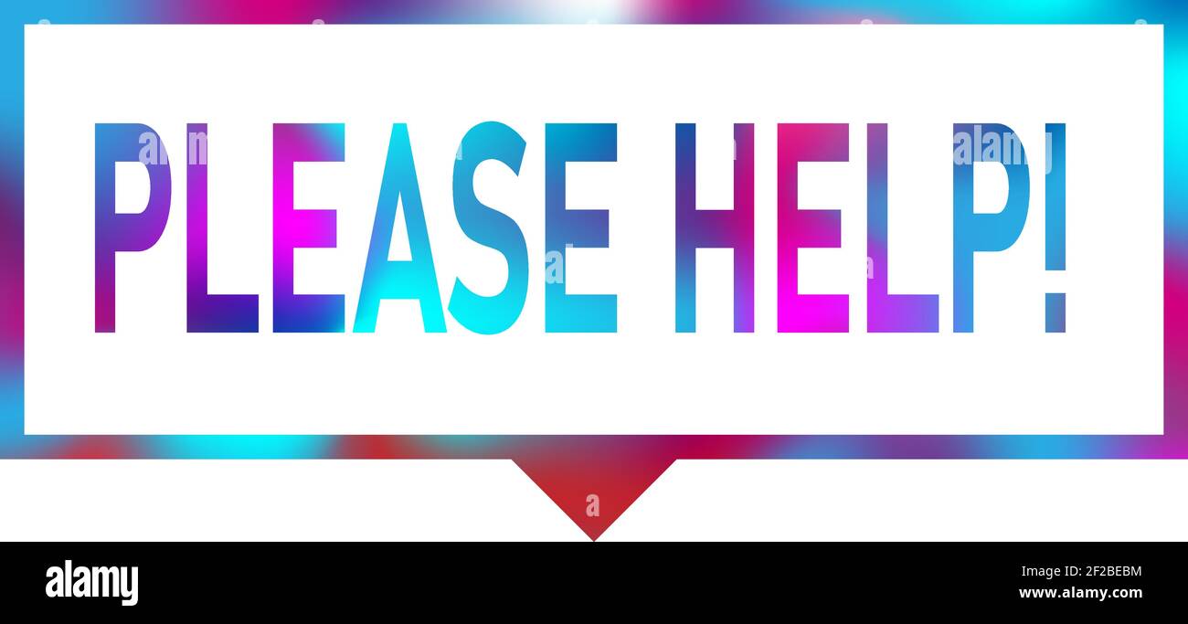 Help please word cloud collage, concept background neon color speech ...