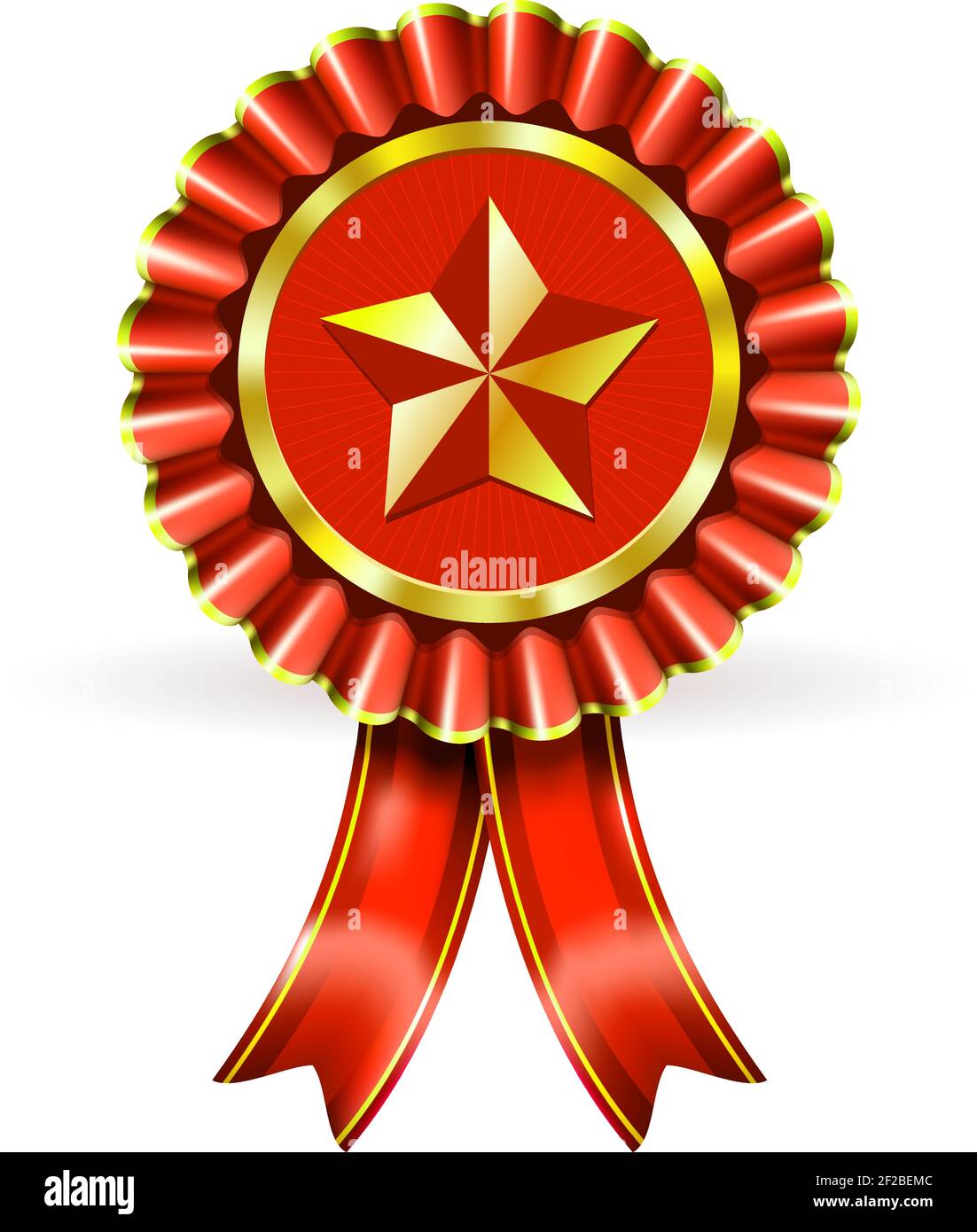 Illustration Award Red Label with Star and beams on white. EPS10 ...
