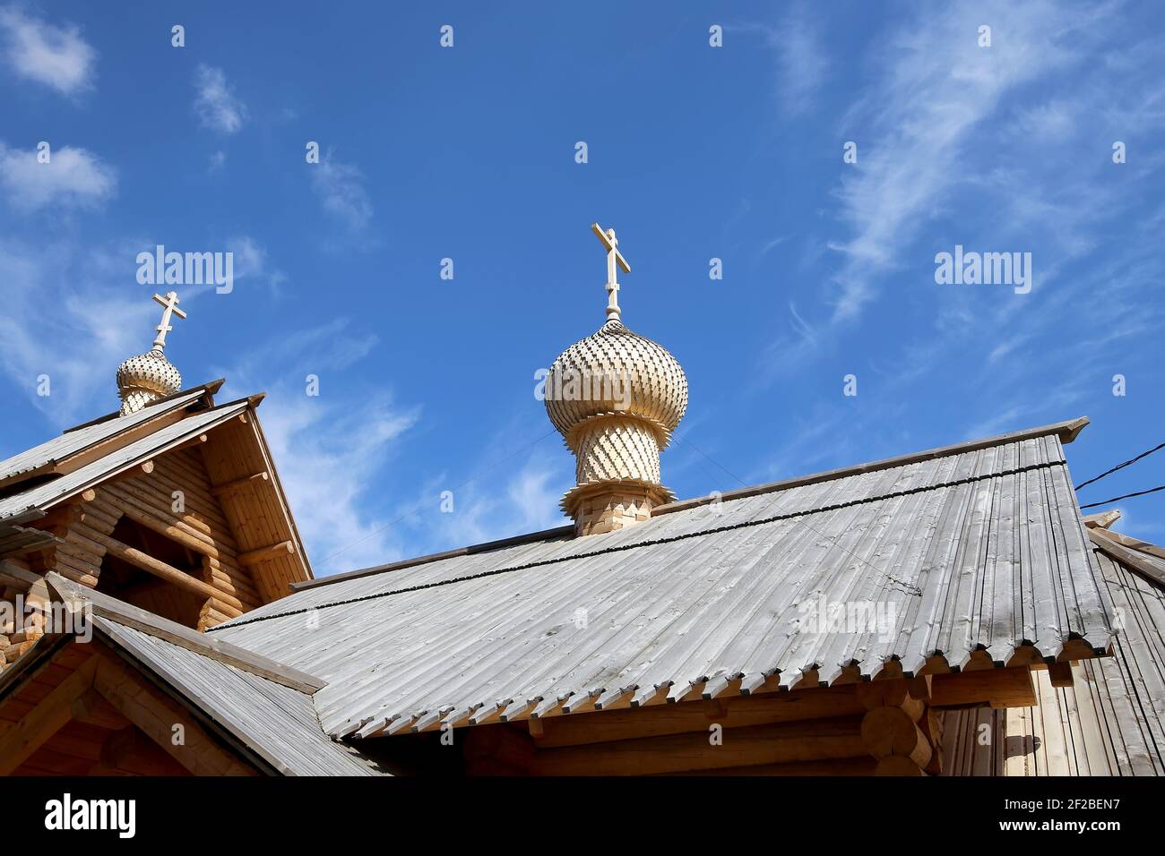 Modern Wooden Orthodox church in Moscow, Russia Stock Photo - Alamy