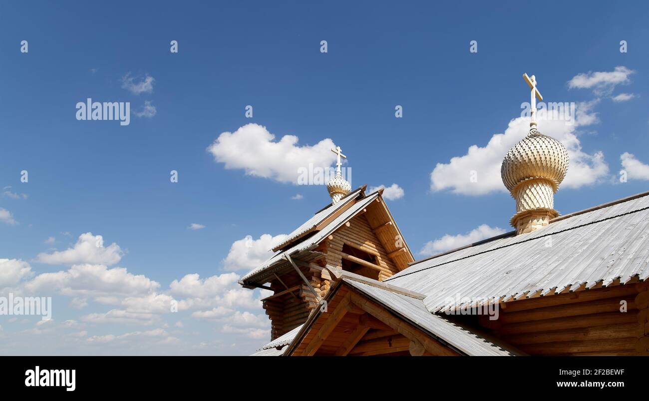 Modern Wooden Orthodox church in Moscow, Russia Stock Photo - Alamy