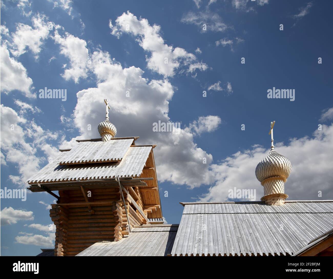 Modern Wooden Orthodox church in Moscow, Russia Stock Photo - Alamy