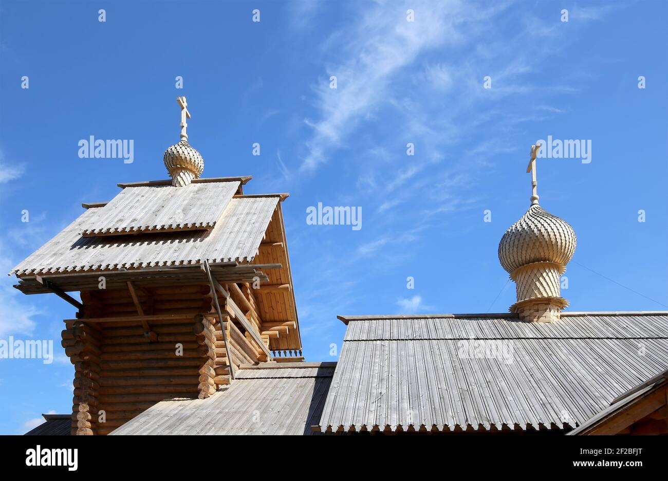 Modern Wooden Orthodox church in Moscow, Russia Stock Photo - Alamy