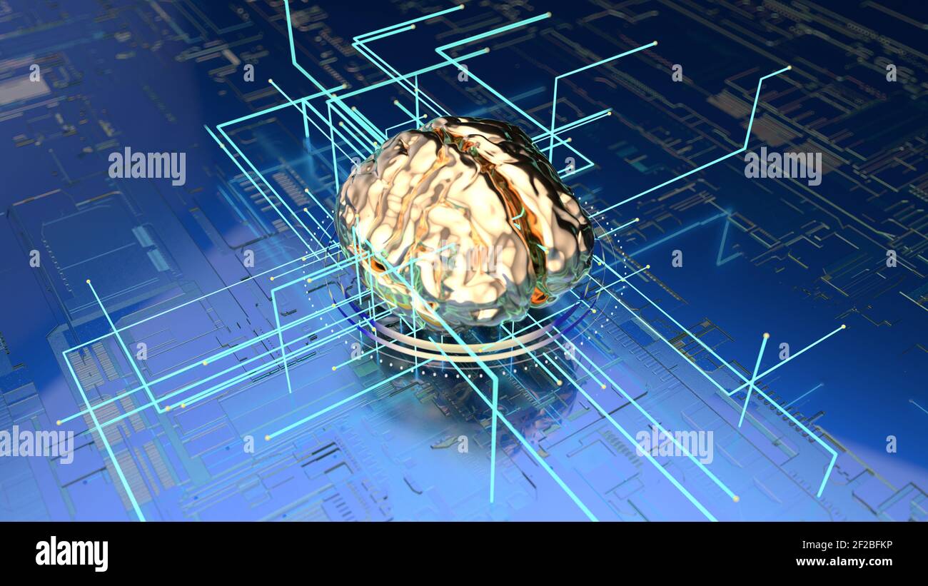 3D Illustration of an Abstract background of Artificial Intelligence ...