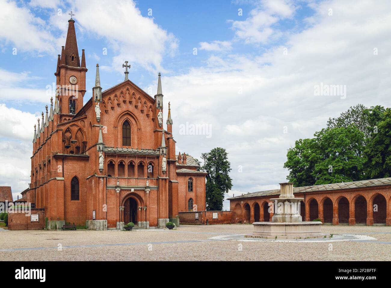 Pollenzo, Italy - June 12, 2020: Exterior view of the castle of ...