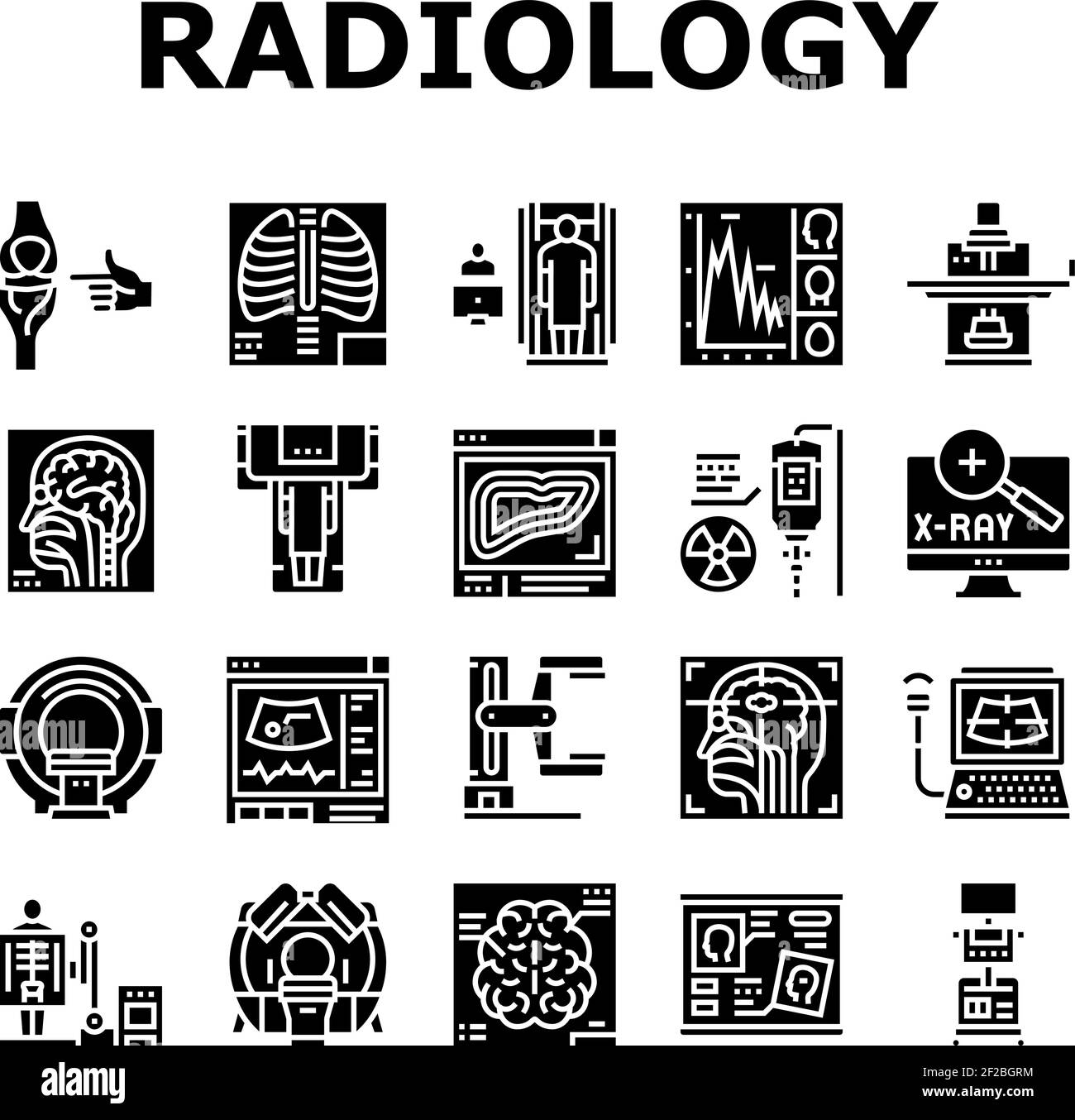 Radiology Equipment Collection Icons Set Vector Illustration Stock ...