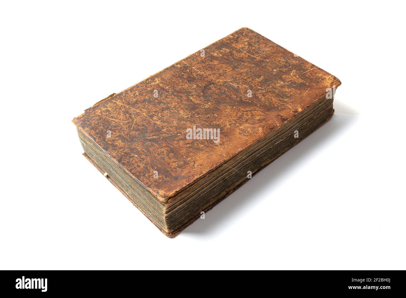 Old brown book on white background Stock Photo - Alamy
