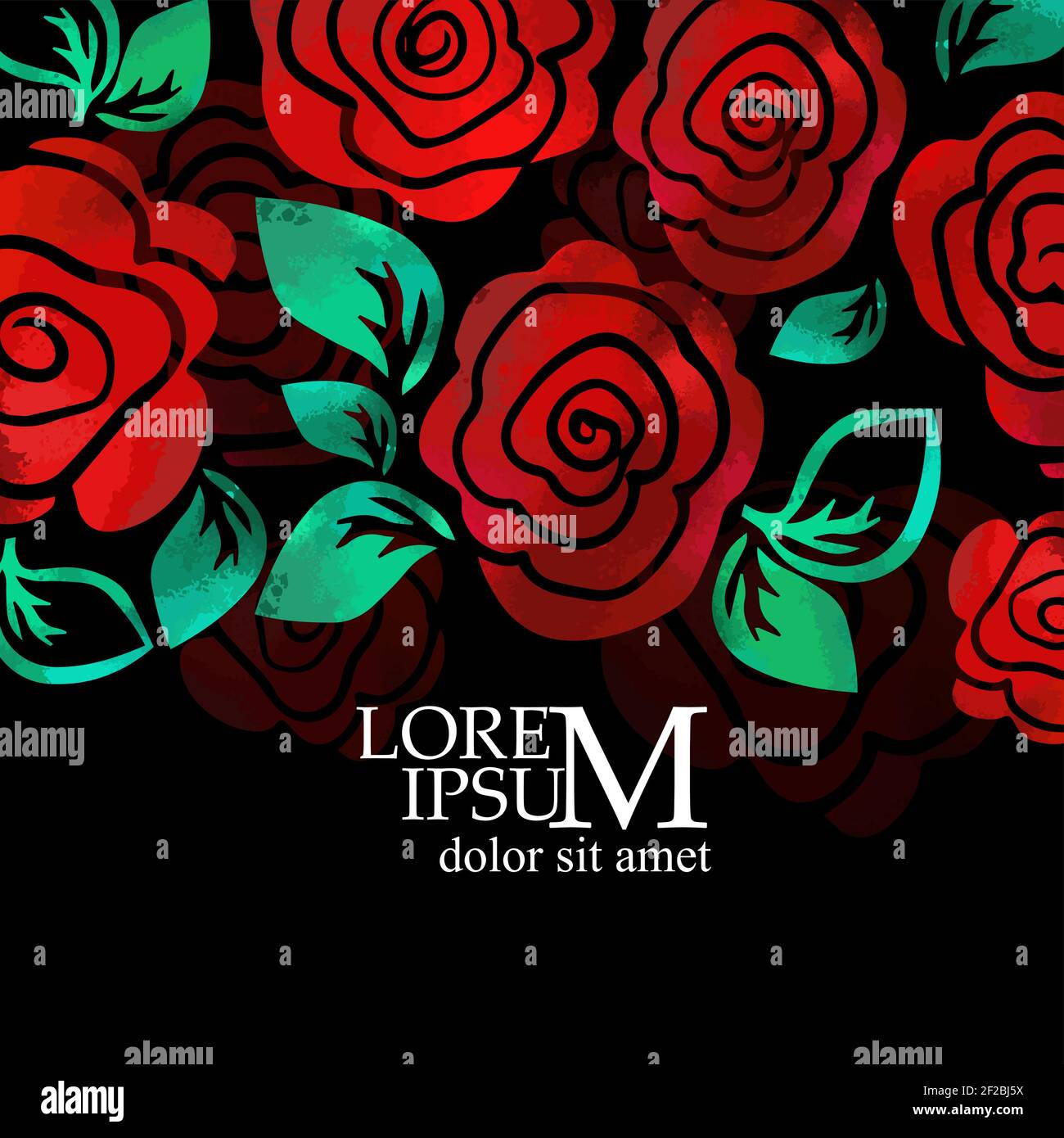 A background with simple roses. Vector illustration Stock Vector Image ...