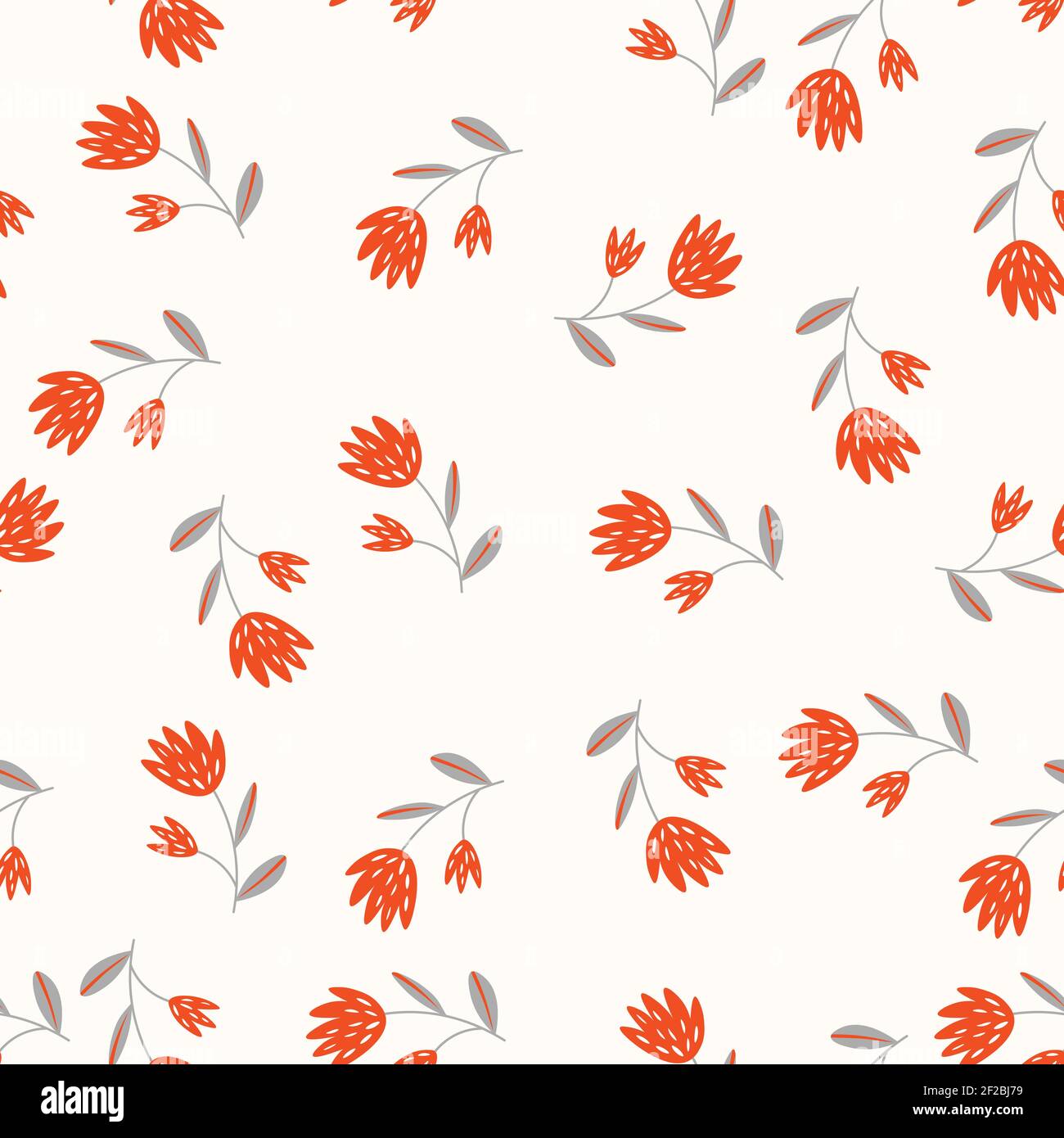 Seamless floral pattern based on traditional folk art ornaments ...