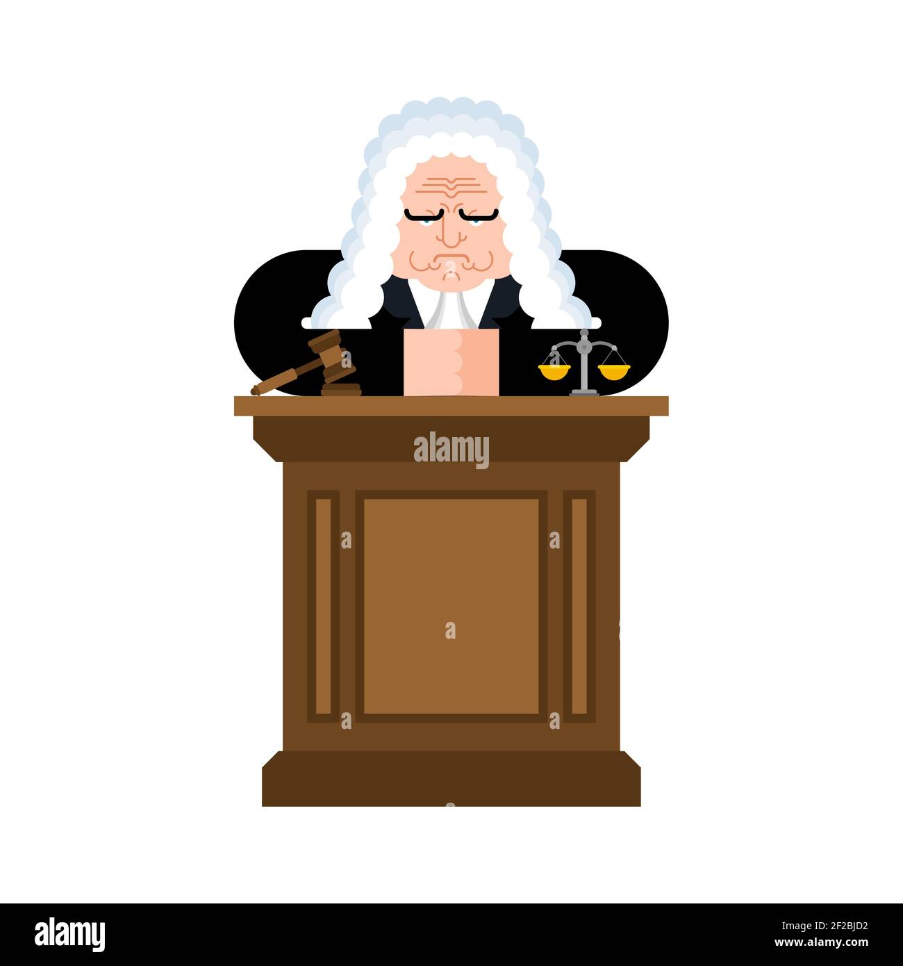 Angry judge. Strict magistrate. cartoon character vector Stock Vector ...