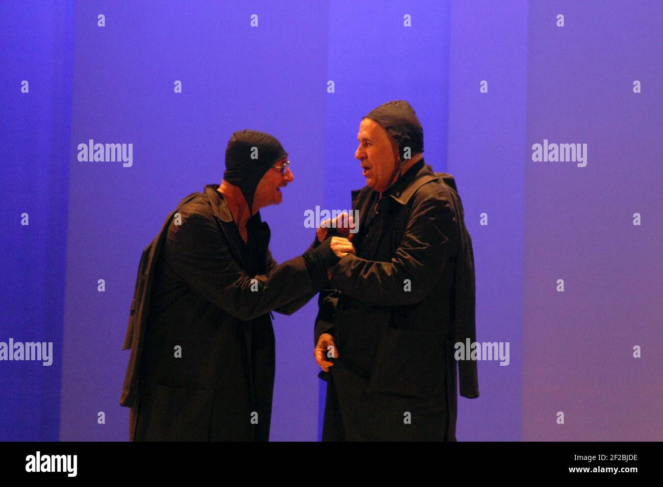Romanian actors Horatiu Malaele and George Mihaita performing in ...