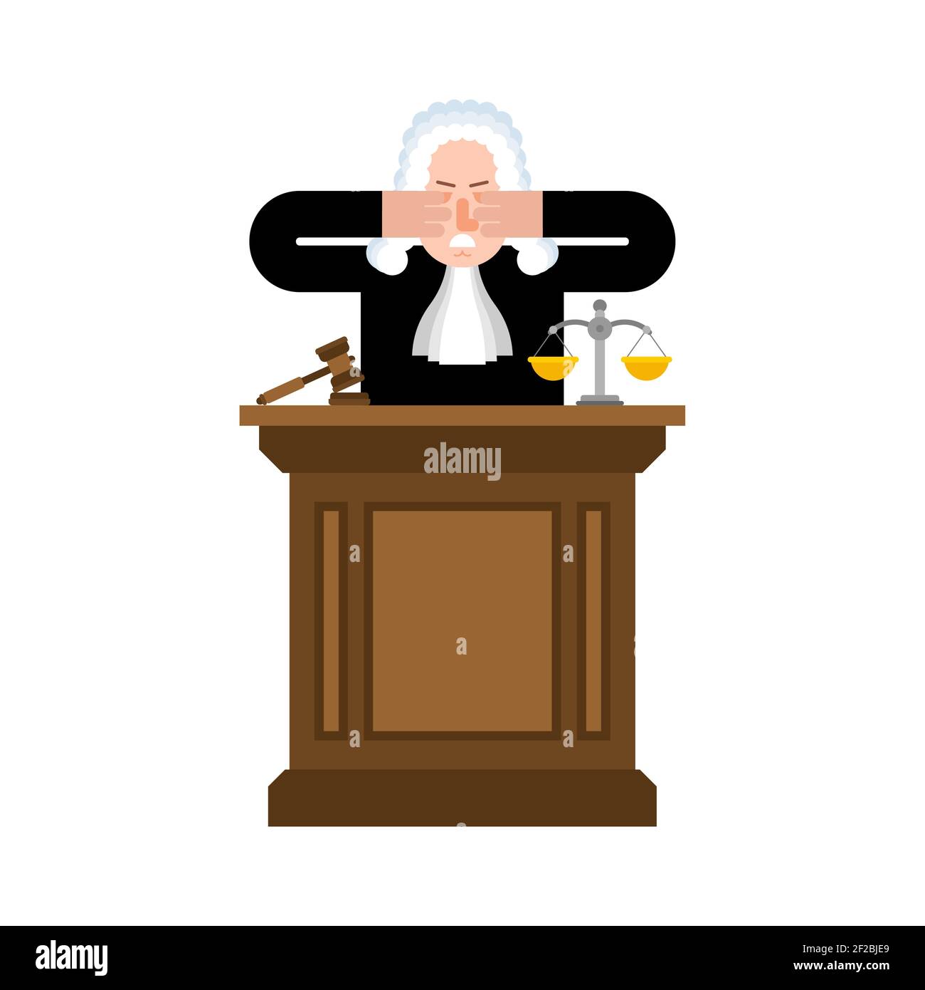 Blind judge. Magistrate doesn't see. bribery justice Stock Vector Image ...