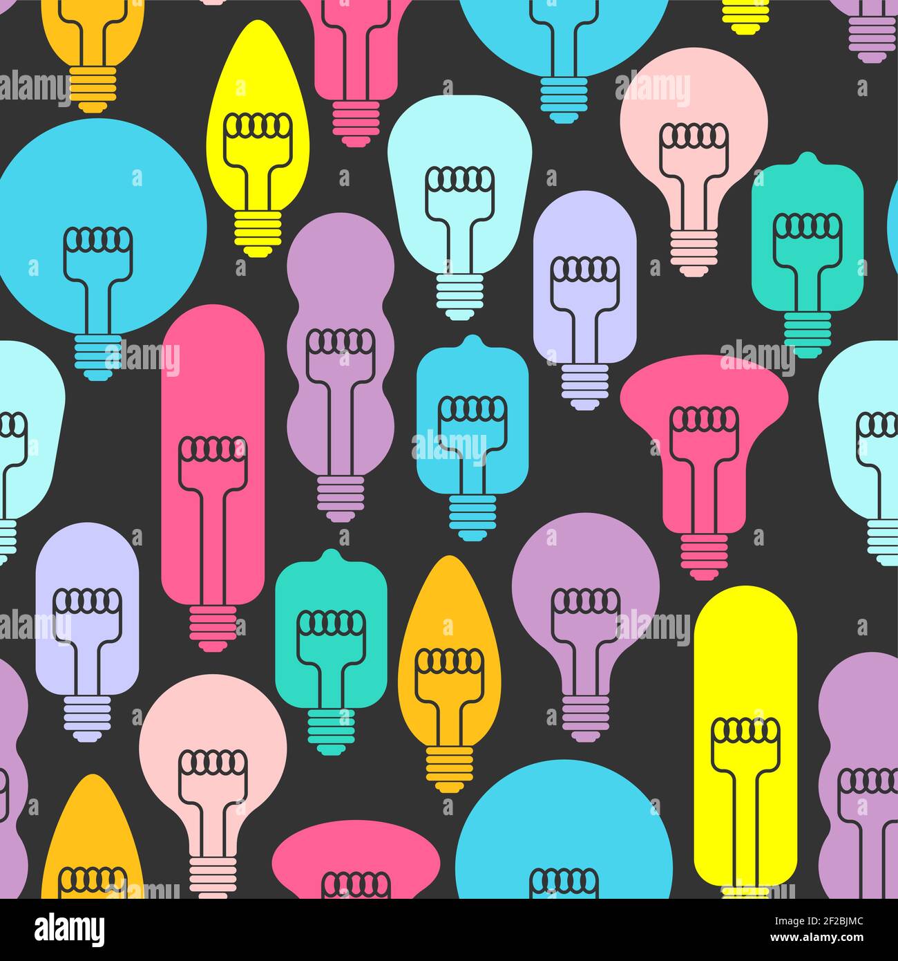 Light bulb pattern seamless. background Retro lightbulb. vector ...