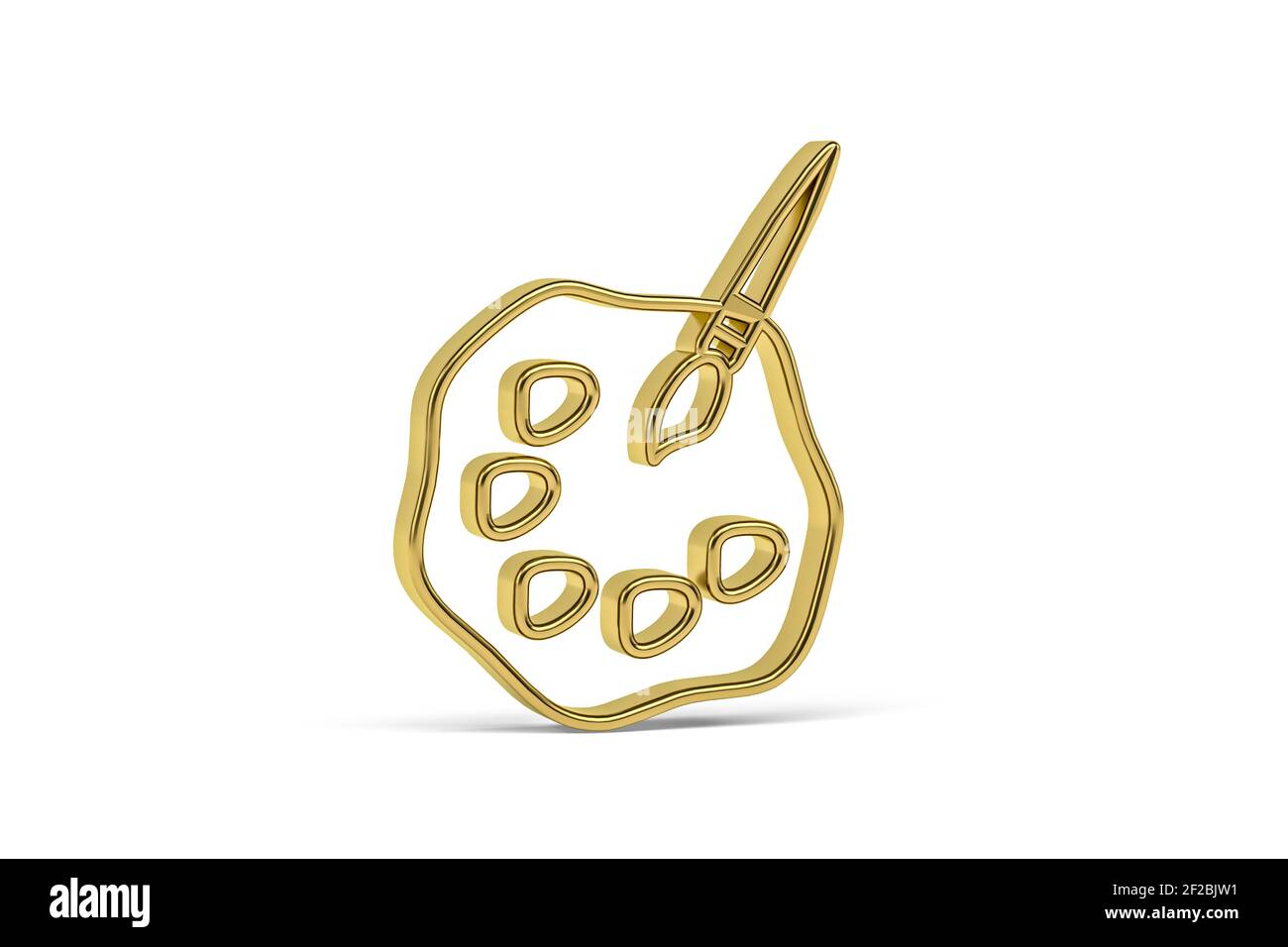 Golden 3d paint icon isolated on white background - 3D render Stock ...
